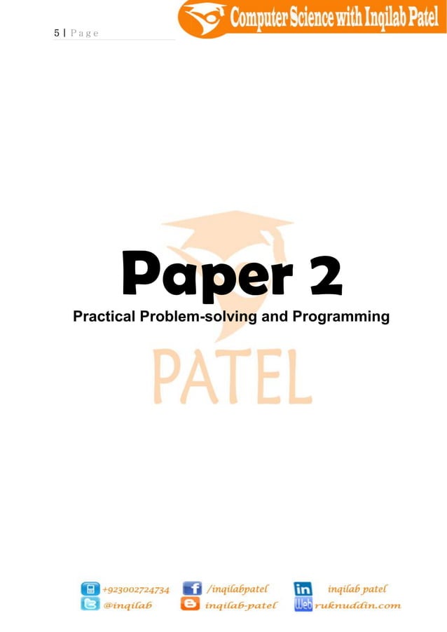 IGCSE & O Level Computer Workbook for P2 by Inqilab Patel | PDF | Programming Languages | Computing