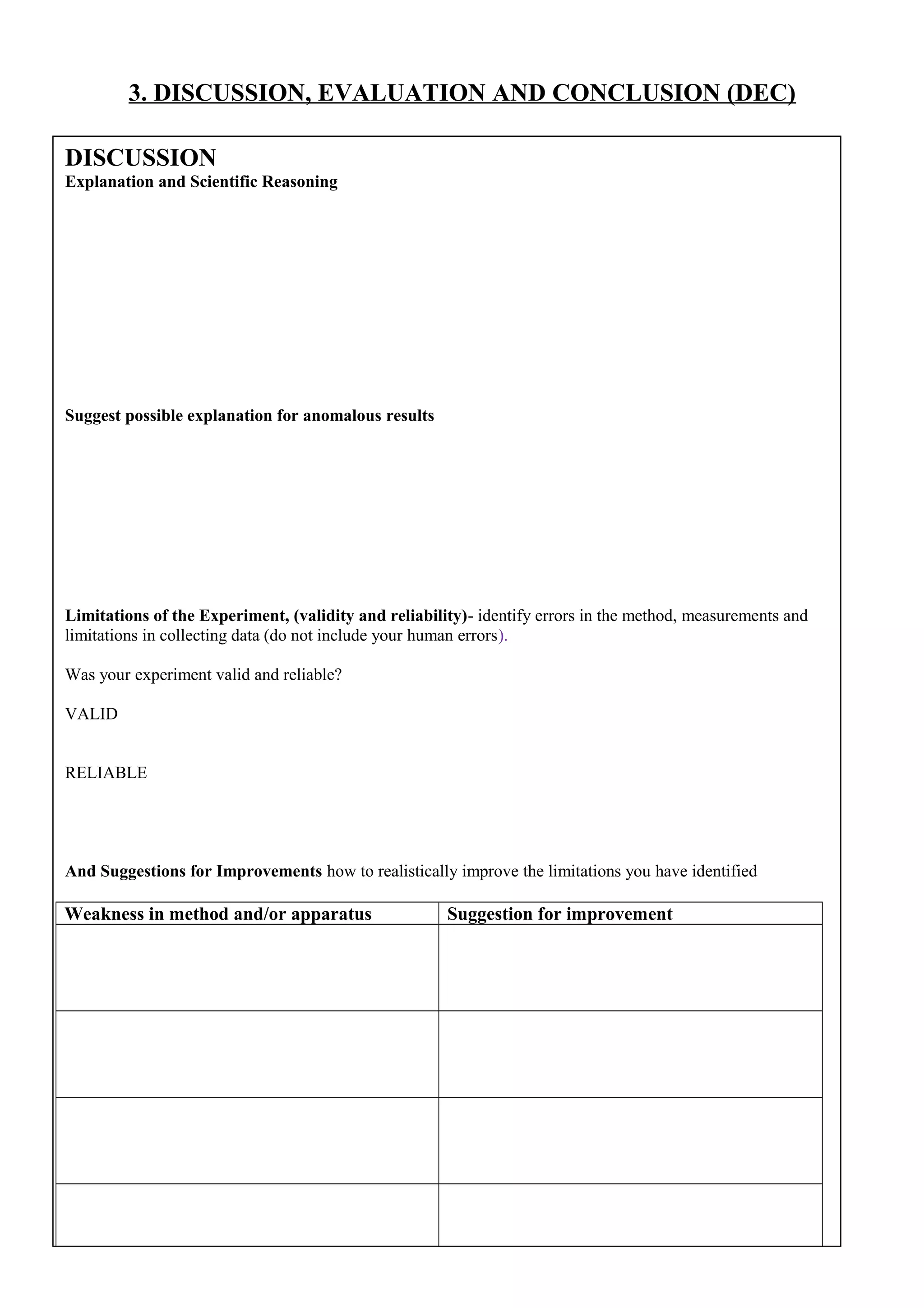 IGCSE planning an investigation student booklet | DOC