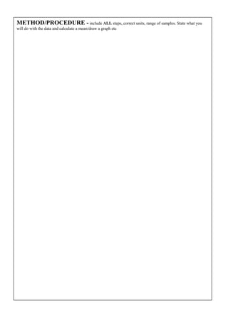 IGCSE planning an investigation student booklet | DOC