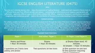 IGCSE Information Evening | PPT