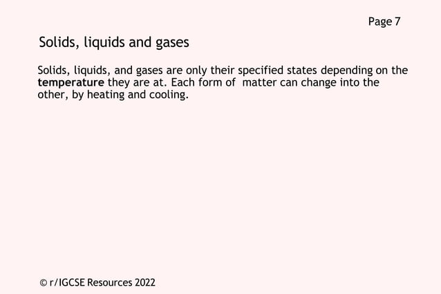 IGCSE Resources - Chemistry Flashcards - Chapter 1 (The States of ...