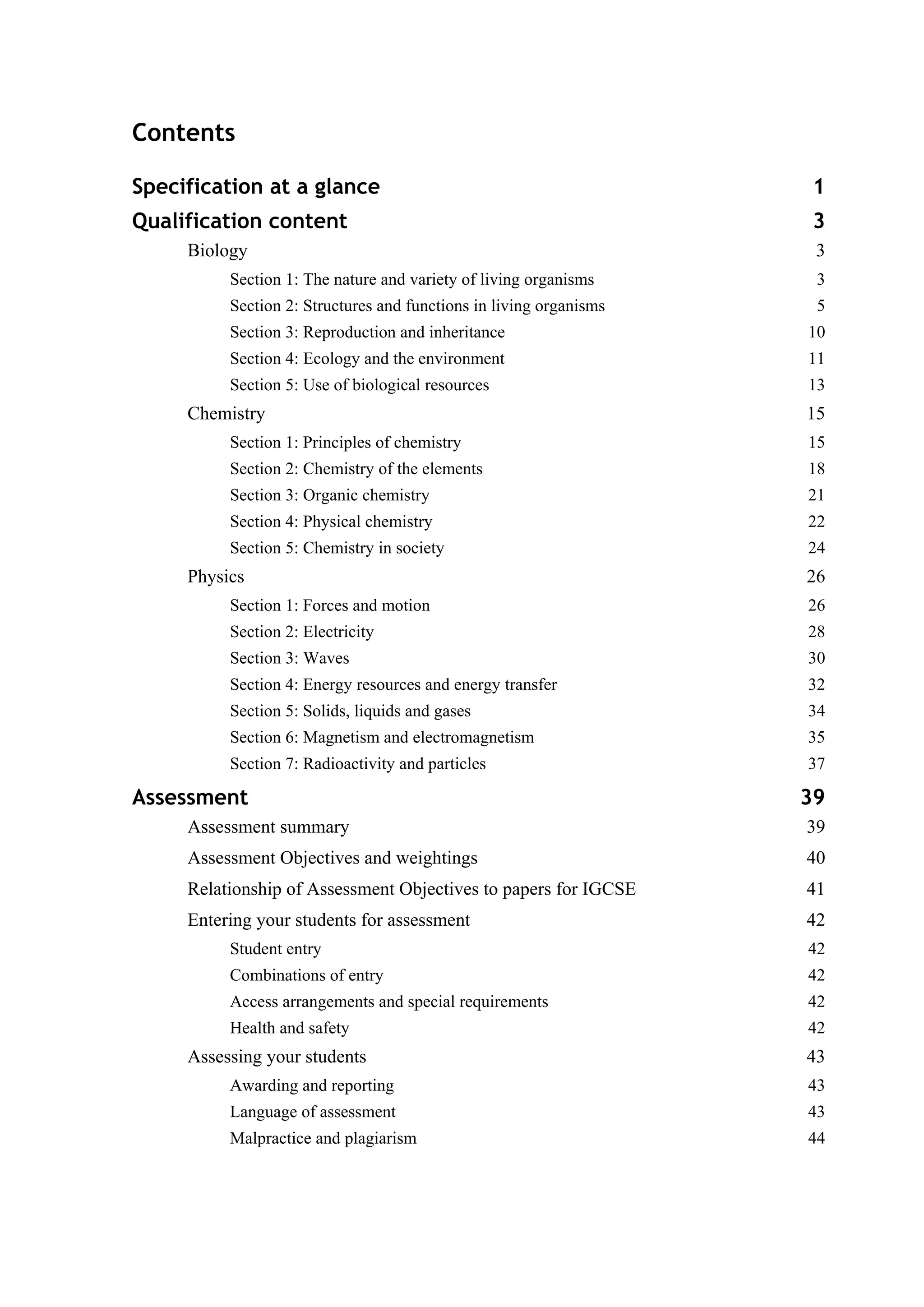 IGCSE Science Double Award Specification | PDF