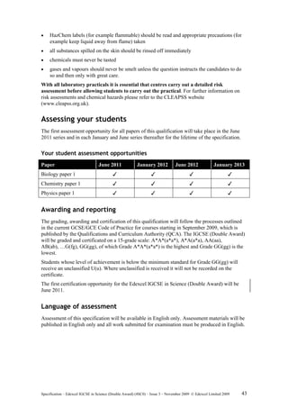 IGCSE Science Double Award Specification | PDF