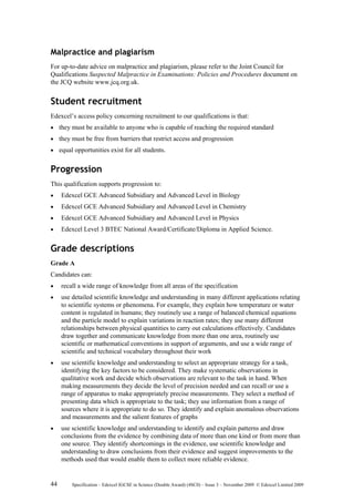 IGCSE Science Double Award Specification | PDF