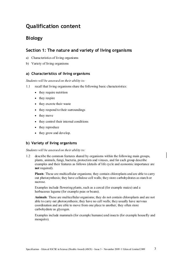 IGCSE Science Double Award Specification IGCSE Science Double Award Specification