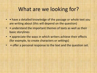 IGCSE Litearture Tips | PPT