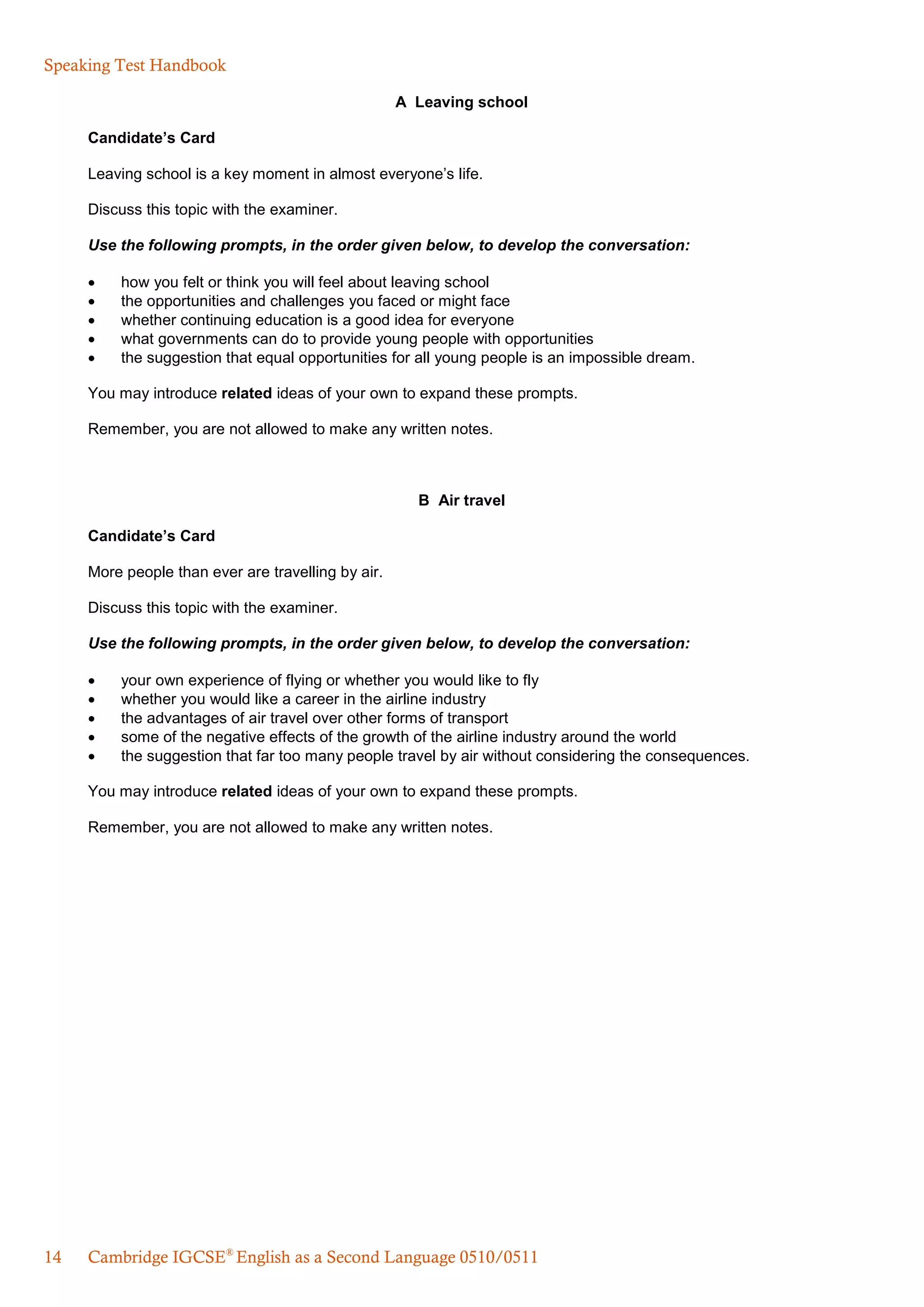 Igcse Speaking Test3 Pdf