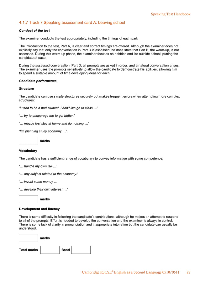 Igcse speaking test3 | PDF