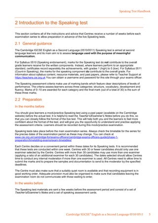 Igcse speaking test3 | PDF