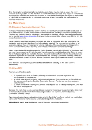 Igcse speaking test3 | PDF