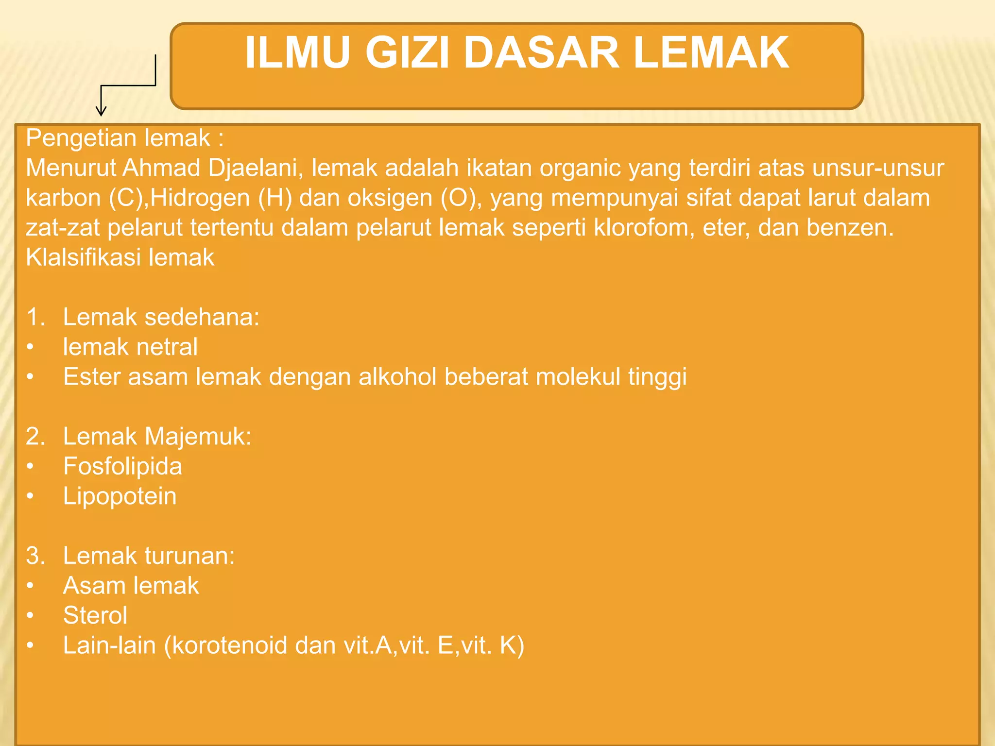 Ilmu Gizi Lemak Lemak | PPTX