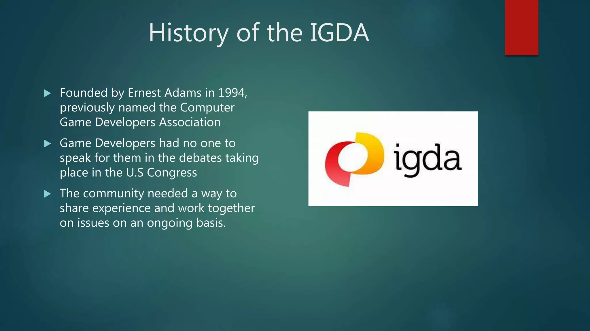 IGDA & AIGA Info and Comparison | PPT