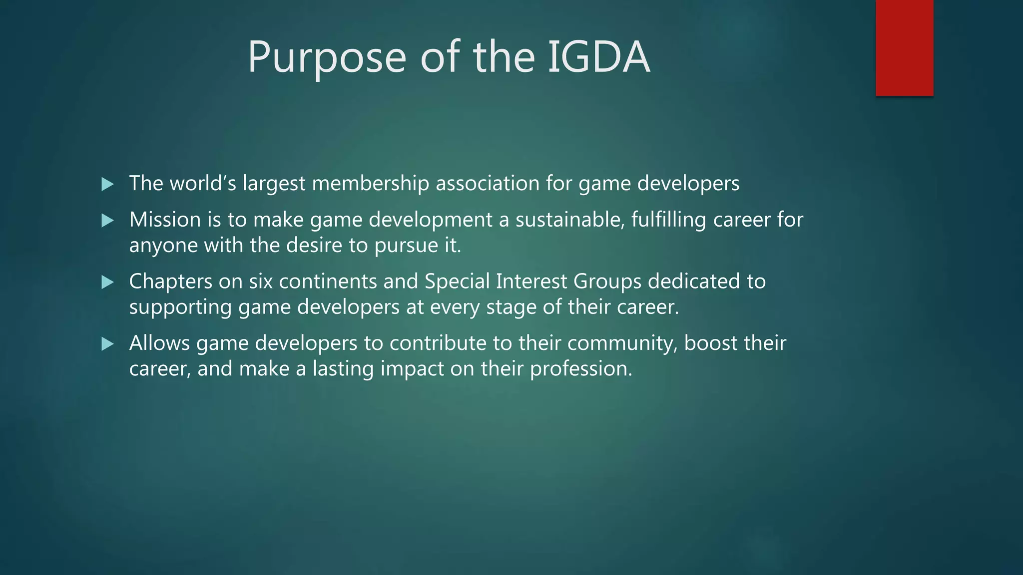 IGDA & AIGA Info and Comparison | PPT