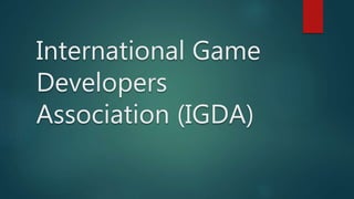 IGDA & AIGA Info and Comparison | PPT