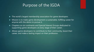 IGDA & AIGA Info and Comparison | PPT