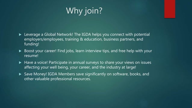 IGDA & AIGA Info and Comparison | PPT