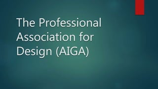 IGDA & AIGA Info and Comparison | PPT