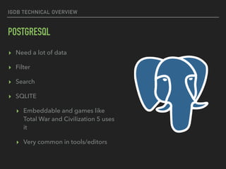Technical presentation of IGDB.com