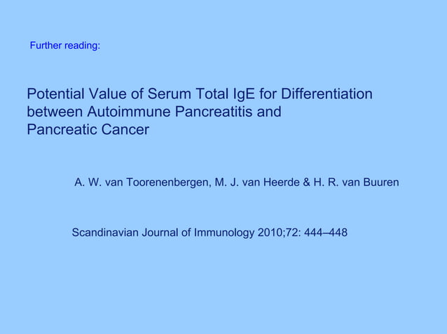 serum IgE and IgG4 in autoimmune pancreatitis | PPT