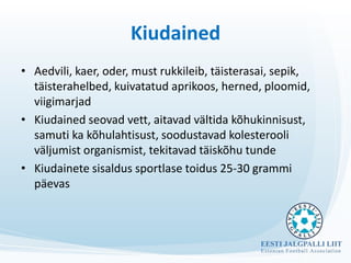 Õige sportlase toitumisinfo (Eesti Jalgpalli Liit) | PDF
