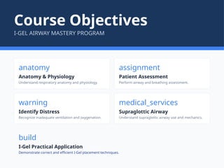 Comprehensive I-Gel Supraglottic Airway Mastery Training Program | PPTX