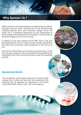 iGEM IIT Delhi 2014 brochure | PDF