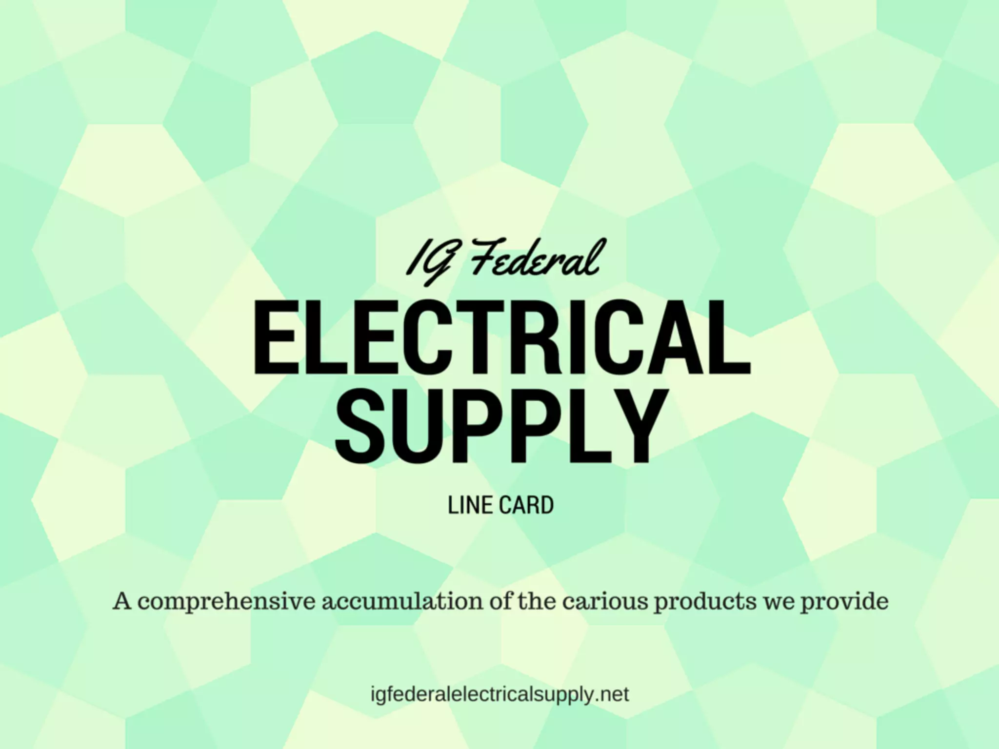 IG Federal Electrical Supply Line Card | PPT