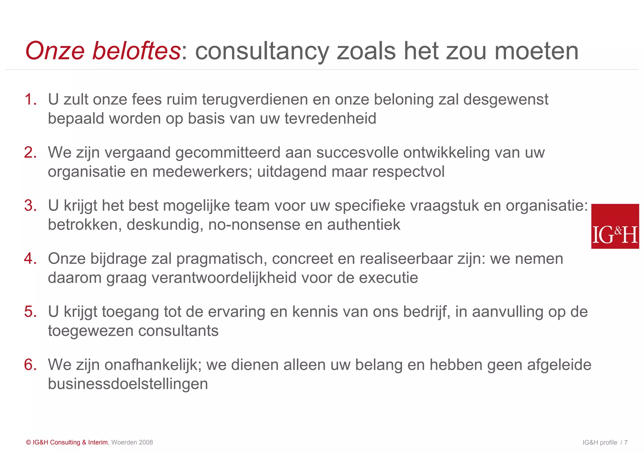 Ig&H Company Profile Nl | PPT