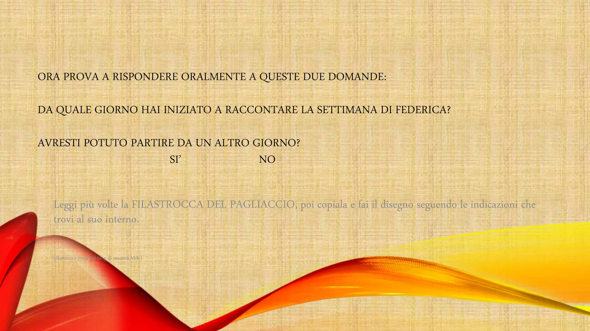 I giorni della settimana | PPTX