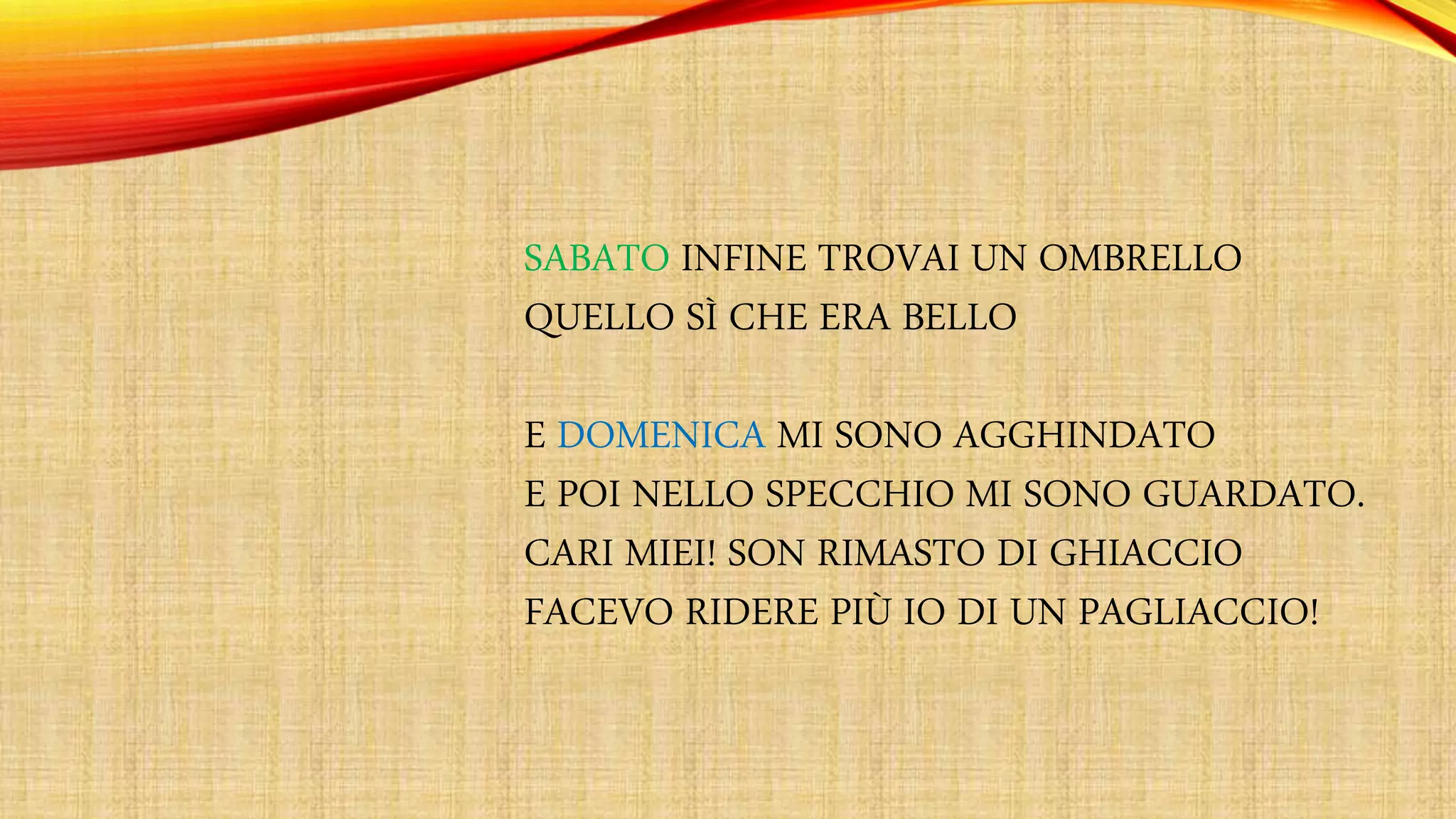 I giorni della settimana | PPTX