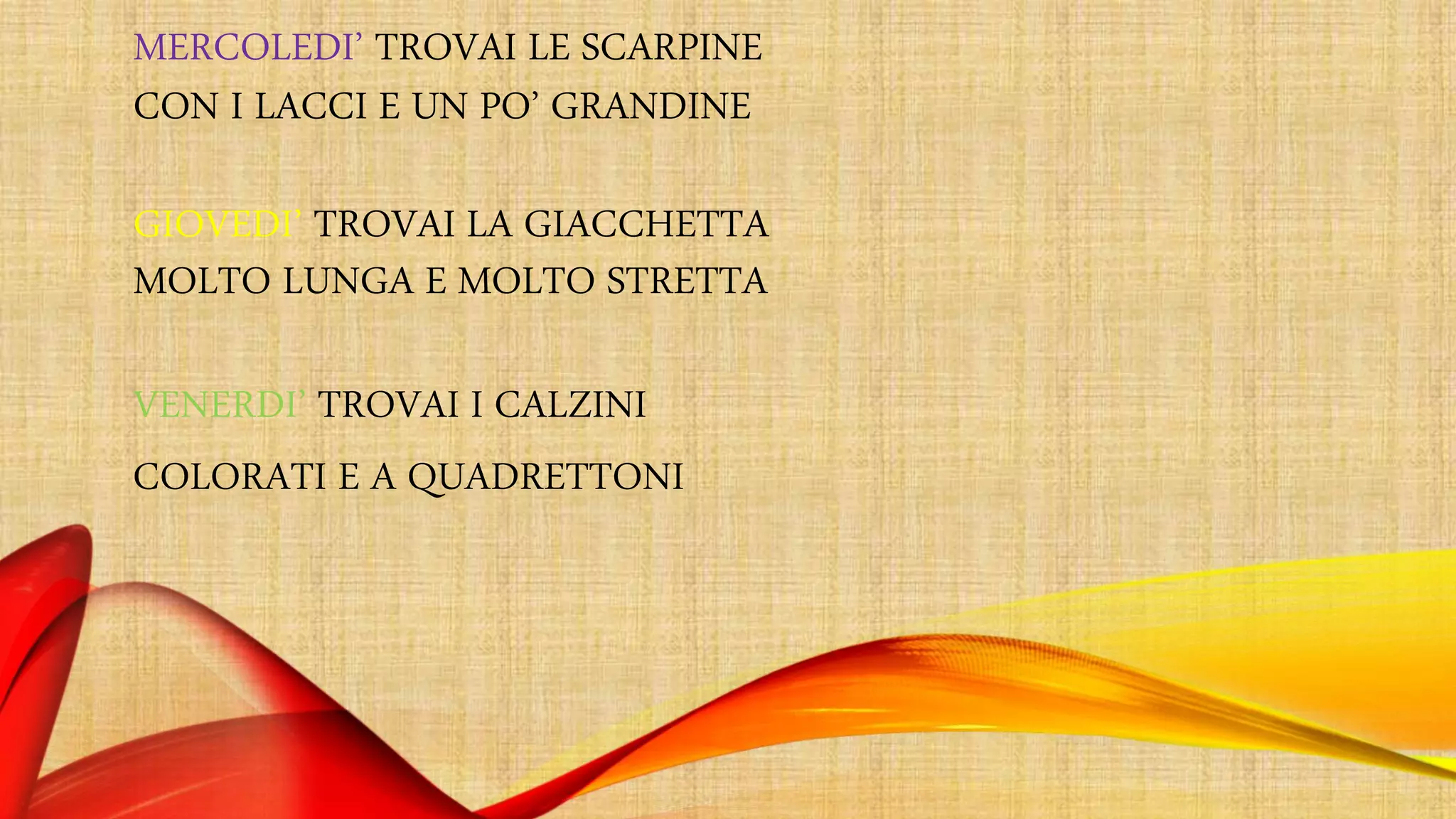 I giorni della settimana | PPTX