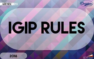 IGIP General Rules 2016 | PDF