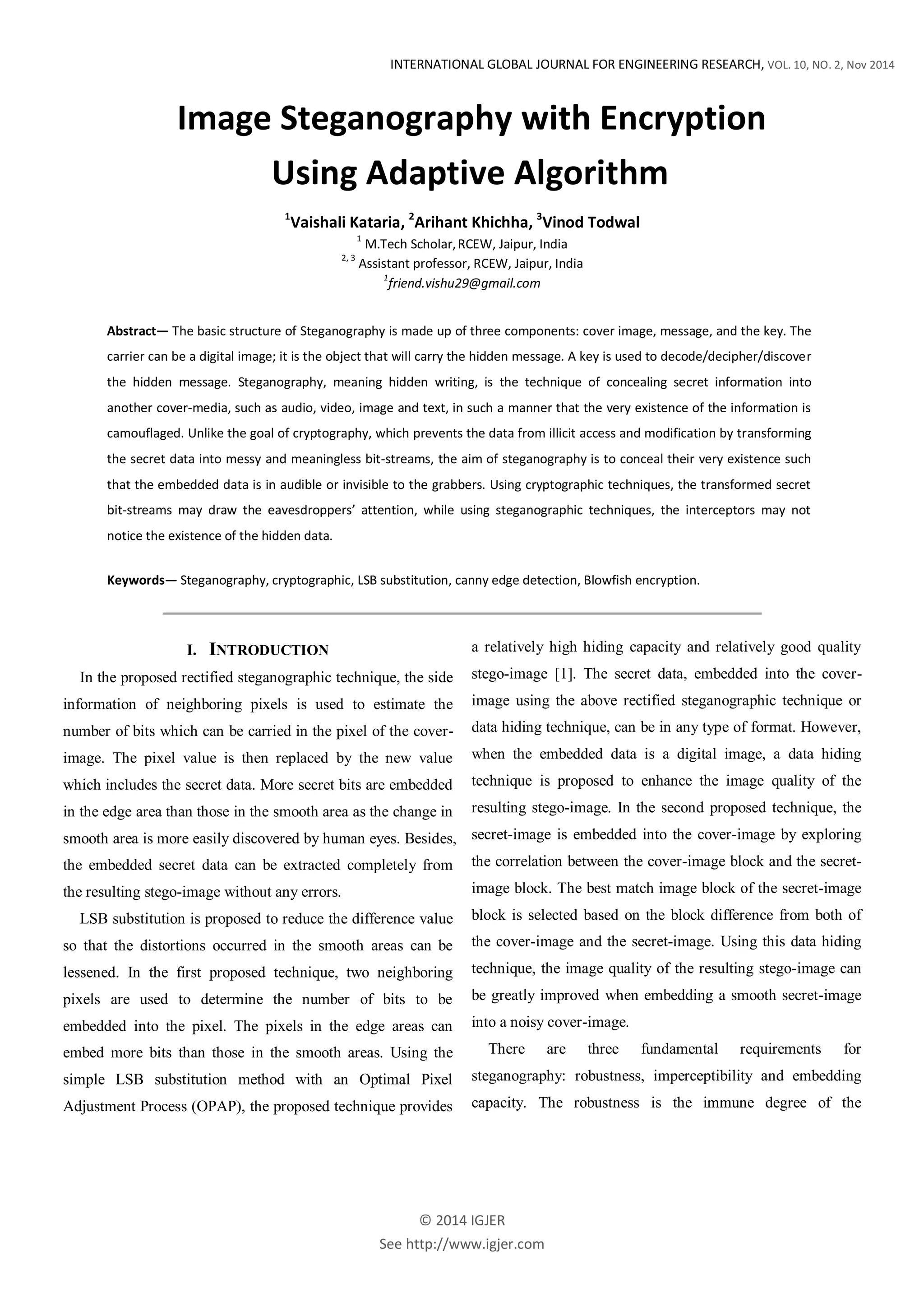 Image Steganography With Encryption | PDF