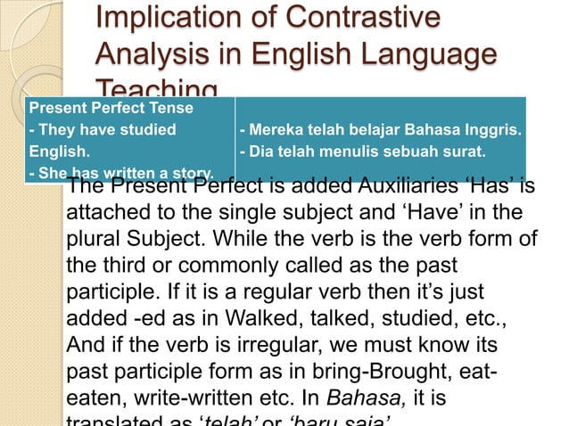 Implication of Contrastive Analysis in English Language Teaching | PPTX