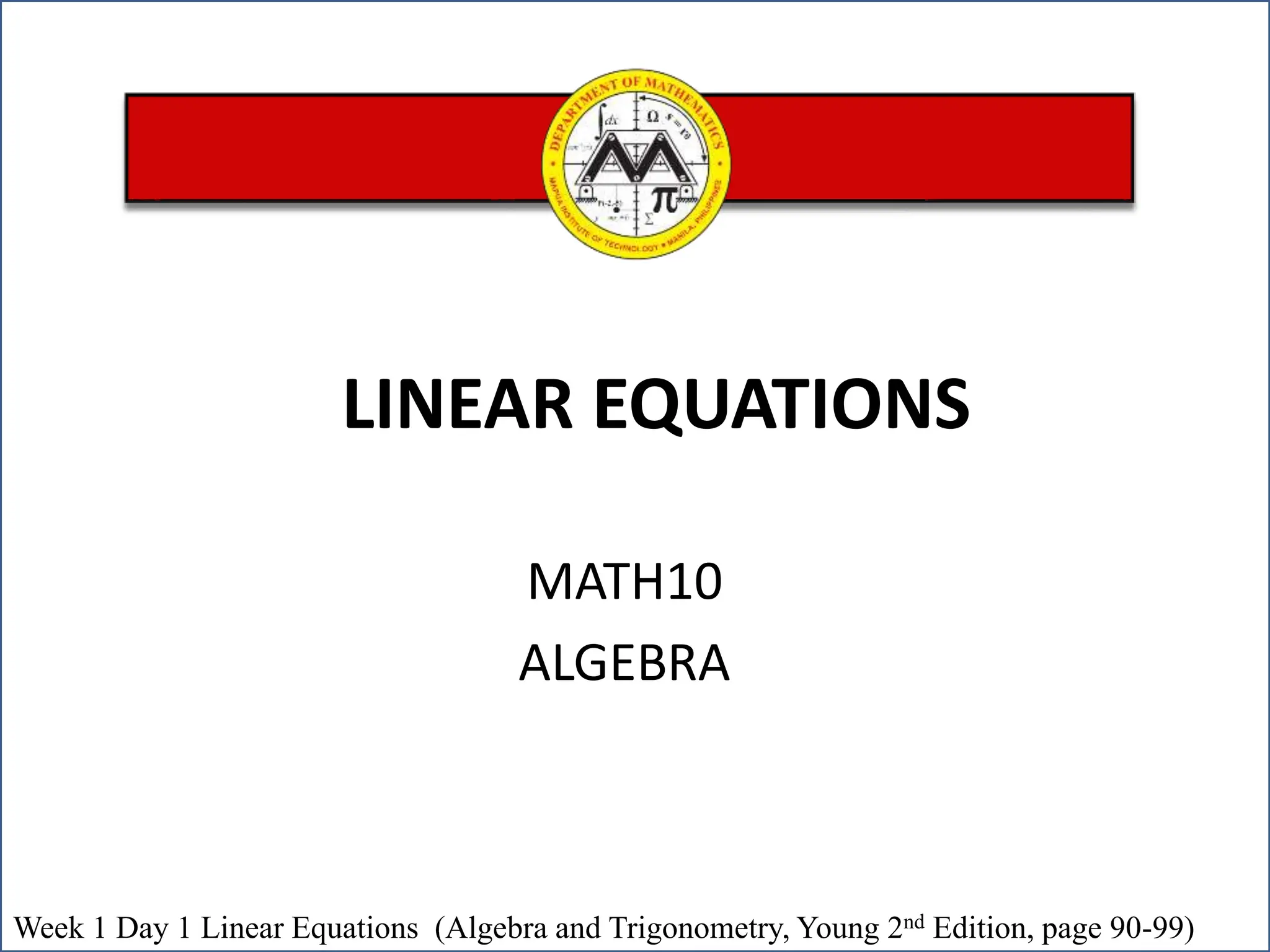 L1_Linear_Equations.ppt mathematics grade 11 | PPT | Programming ...