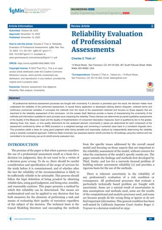 Reliability Evaluation of Professional Assessments | PDF