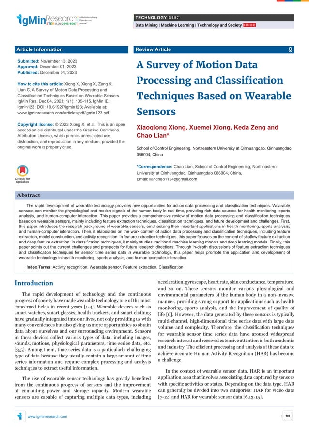 Wearable Sensors: Bridging Health, Sports, and Human-Computer Interaction | PDF