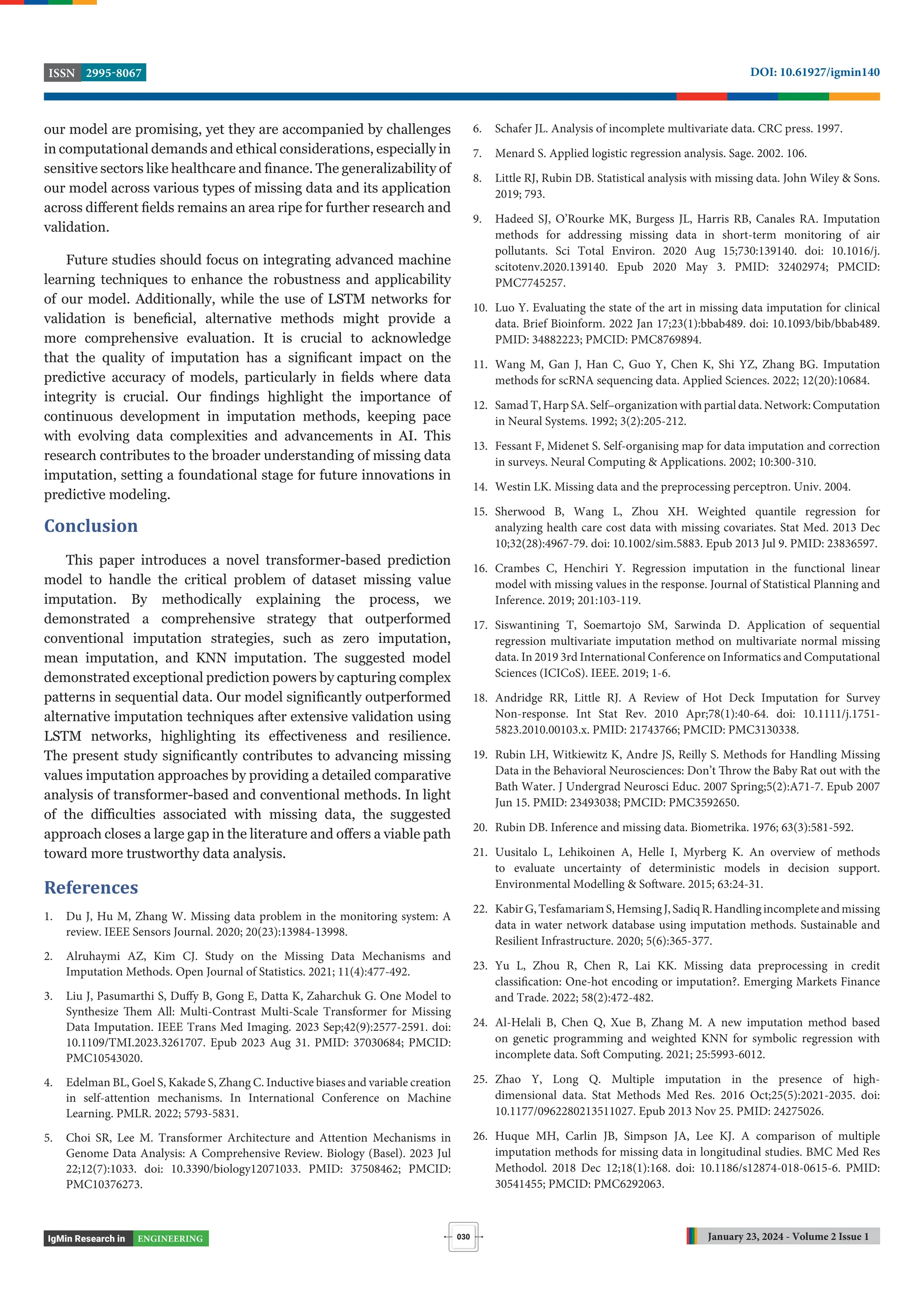 Transforming Data Integrity: Advanced Missing Value Imputation with AI | PDF