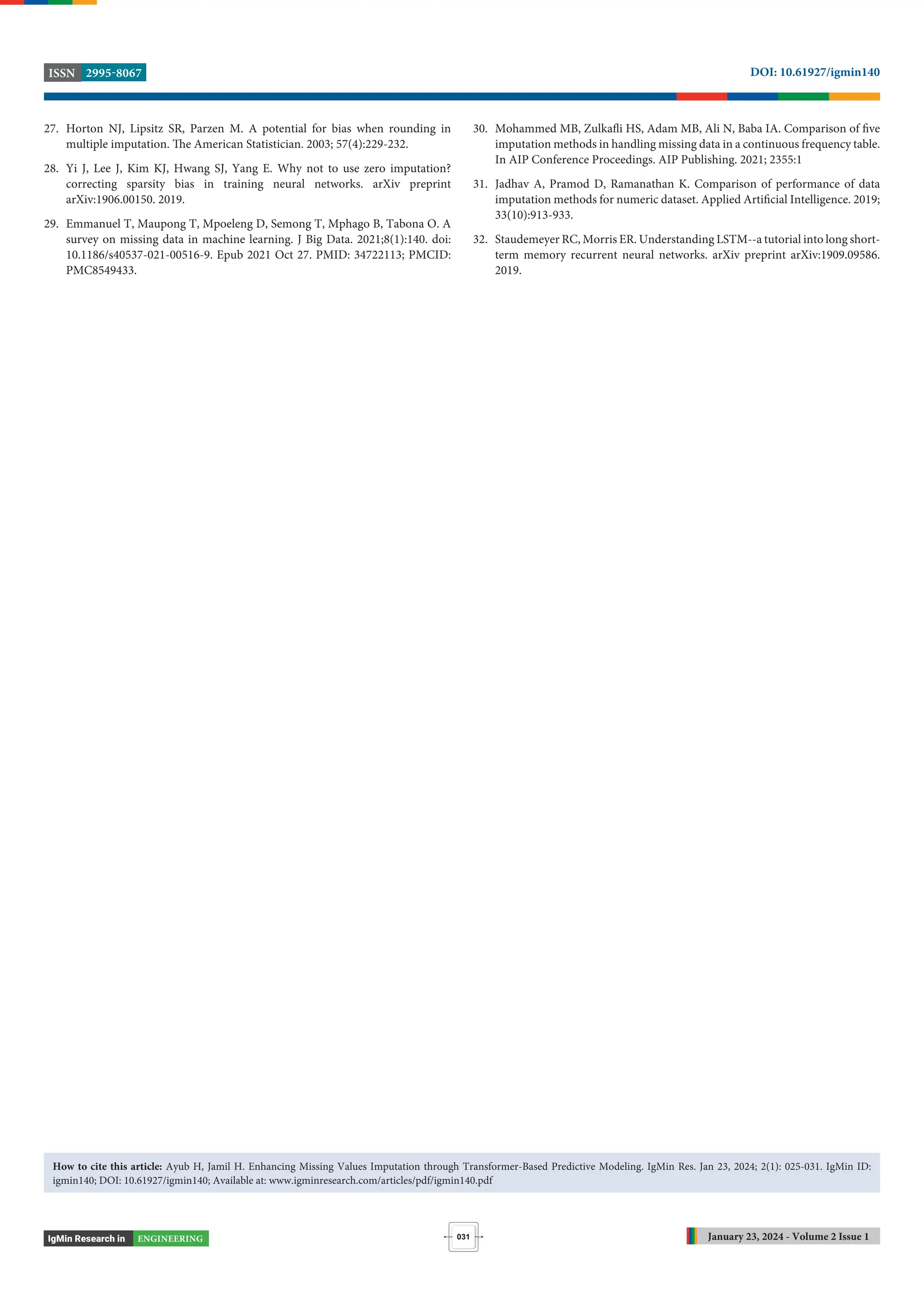 Transforming Data Integrity: Advanced Missing Value Imputation with AI | PDF