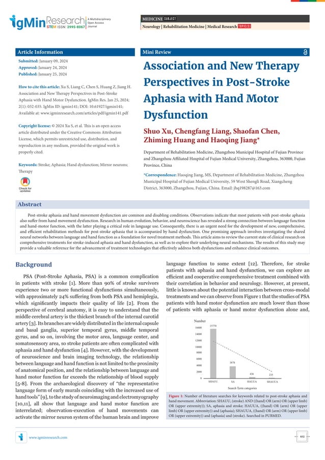 The Connection Between Language and Hand Movement: Insights for Stroke ...
