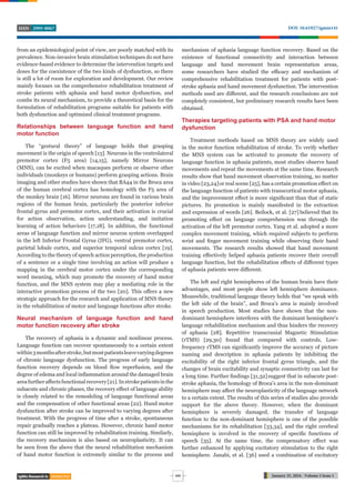 The Connection Between Language and Hand Movement: Insights for Stroke Recovery | PDF | Free ...