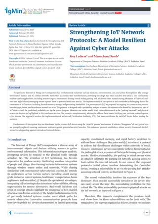 Resilient IoT Protocols: Combating Modern Cyber Threats | PDF