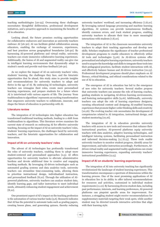 The Role of AI in Shaping Future University Classrooms | PDF