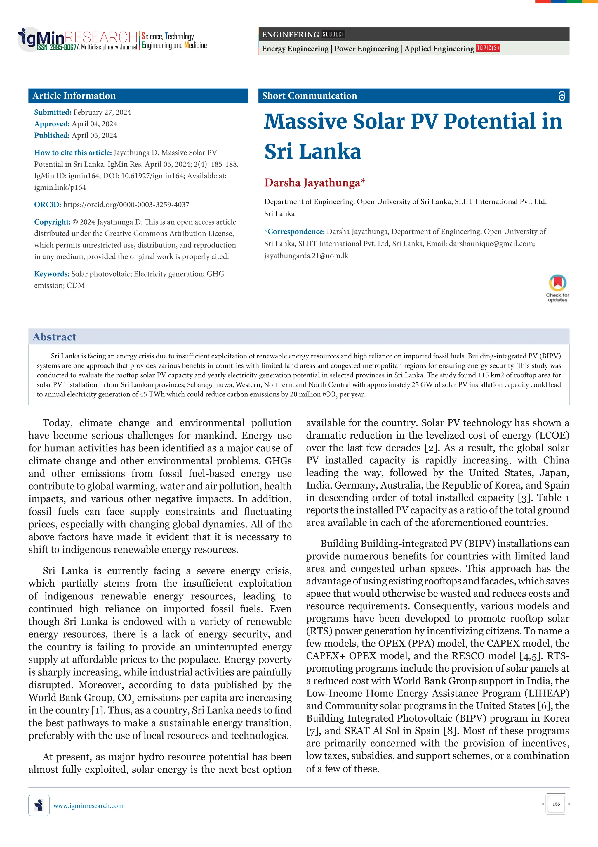 Unlocking Sri Lanka’s Rooftop Solar Potential | PDF