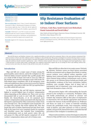 Reducing Falls: Insights into Floor Slip Resistance | PDF