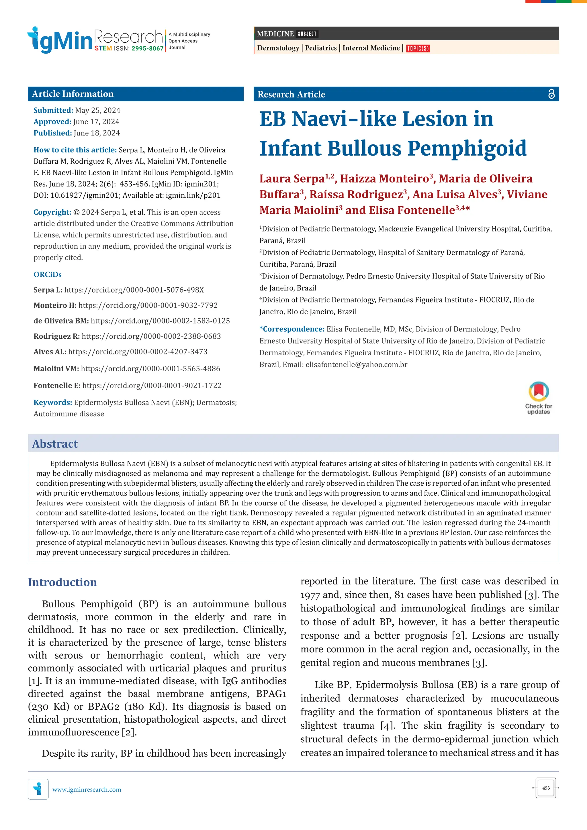 Clinical and Dermatoscopic Features of EB Naevi in Infant B | PDF