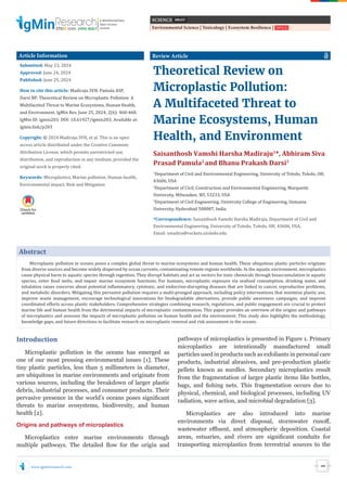 Microplastics and Marine Ecosystems: A Call for Action | PDF