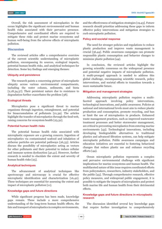 Microplastics and Marine Ecosystems: A Call for Action | PDF