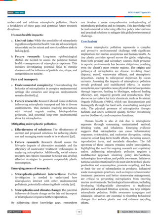 Microplastics and Marine Ecosystems: A Call for Action | PDF