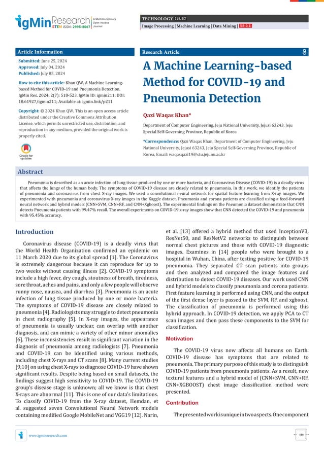 AI-Powered Detection of COVID-19 and Pneumonia: A Machine Learning ...